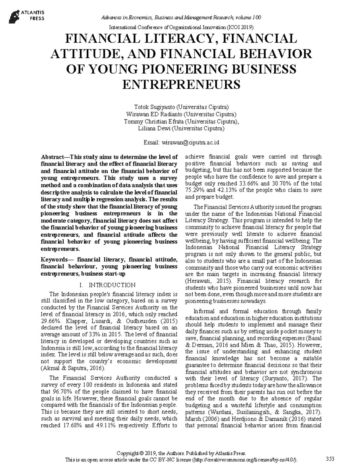 125919338 - FINANCIAL LITERACY, FINANCIAL ATTITUDE, AND FINANCIAL ...