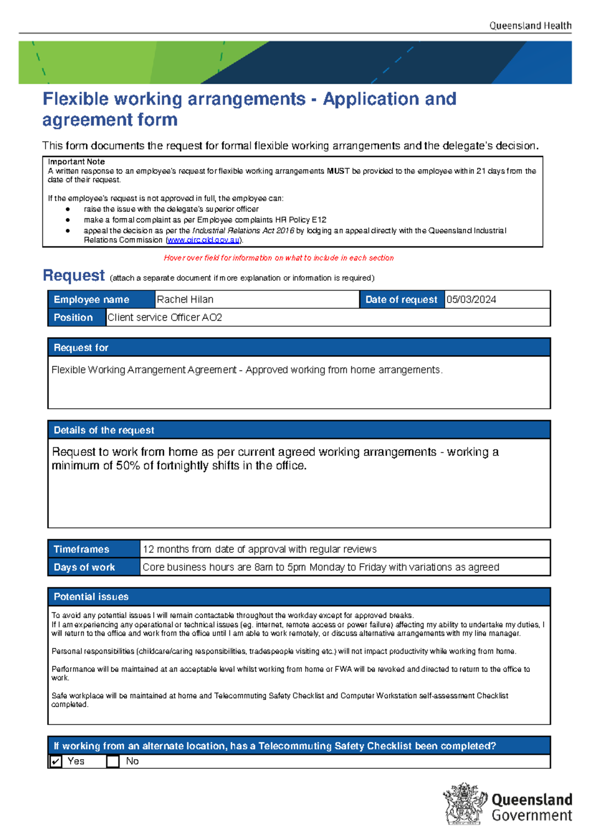 WORK FROM HOME DOC 3 - read - Flexible working arrangements ...
