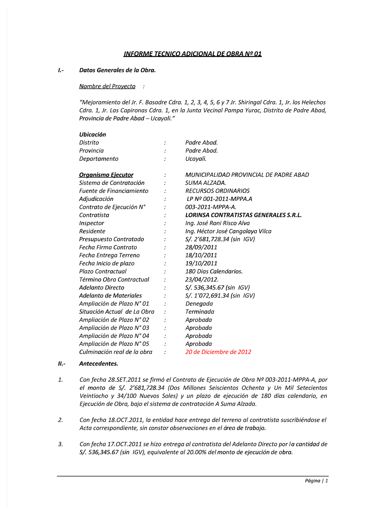 Pdf-informe-tecnico-adicional-de-obra-n-01-pampas-1 compress - Página | 1Página | 1 INFORME ...
