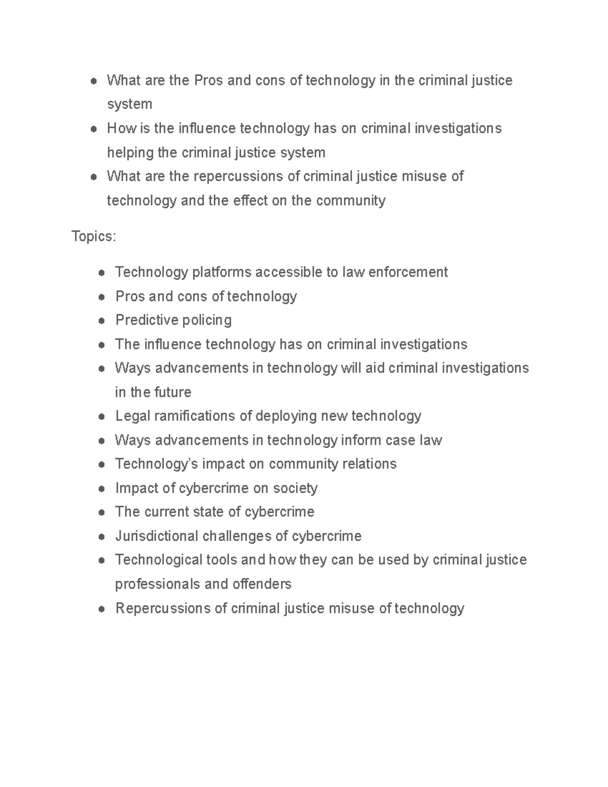 Research question TICJ (2) - What are the Pros and cons of technology ...