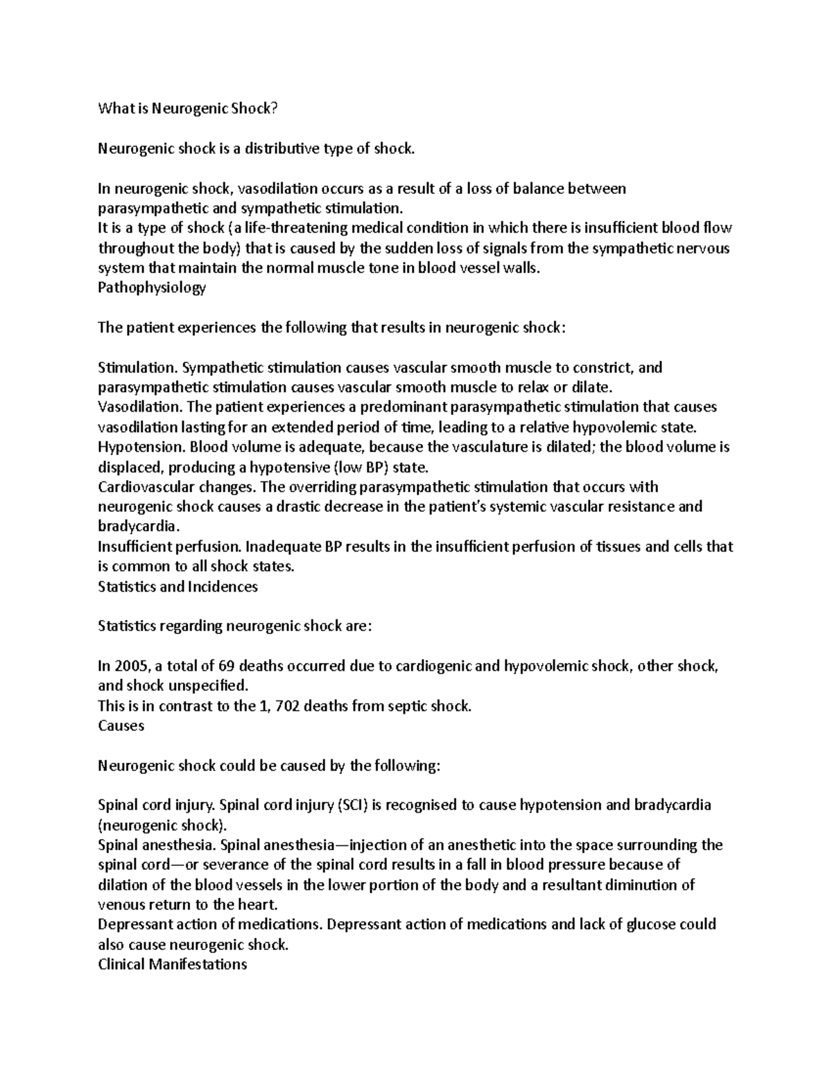 What is Neurogenic Shock - What is Neurogenic Shock? Neurogenic shock ...