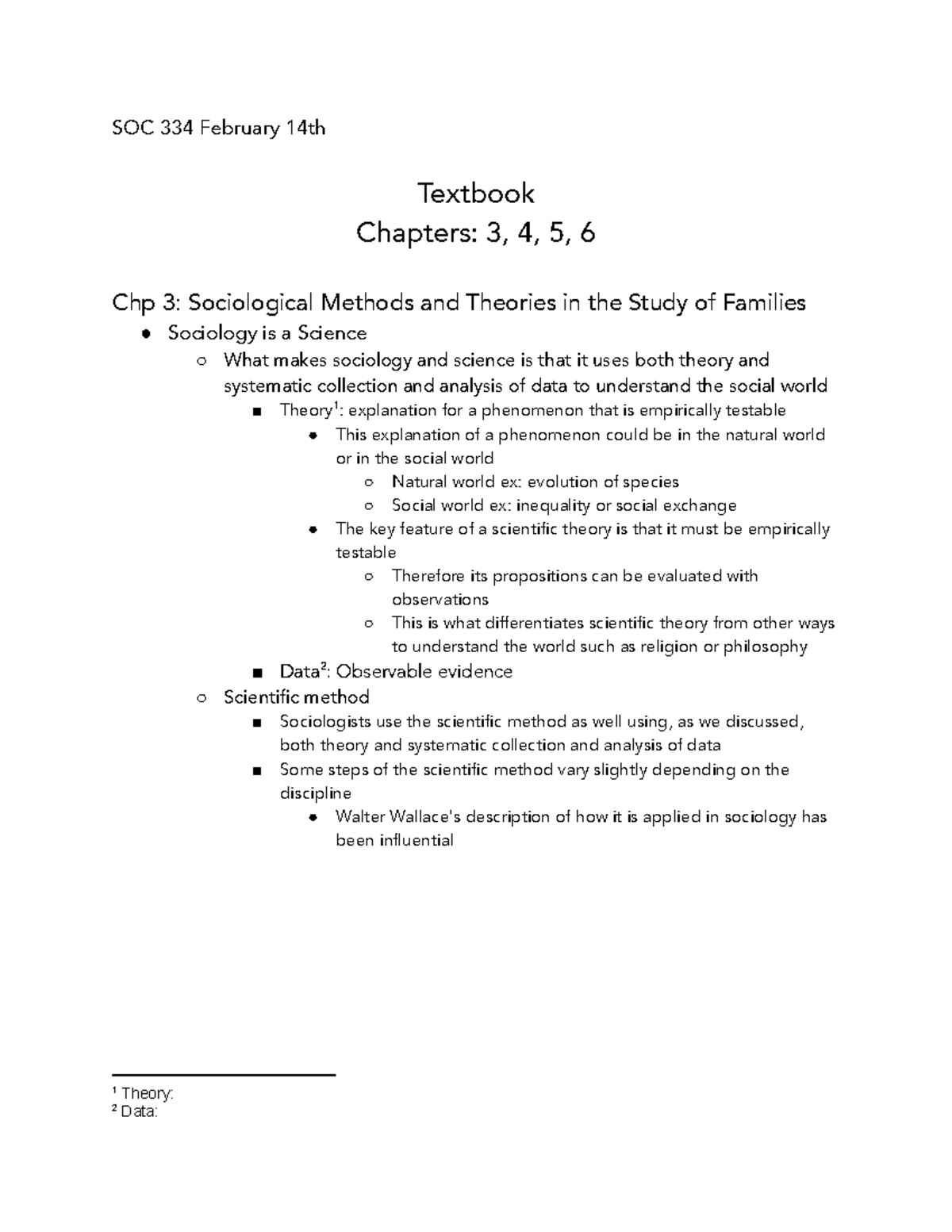 PHI Lecture notes - Chapter 2 - SOC 334 February 14th Textbook Chapters ...