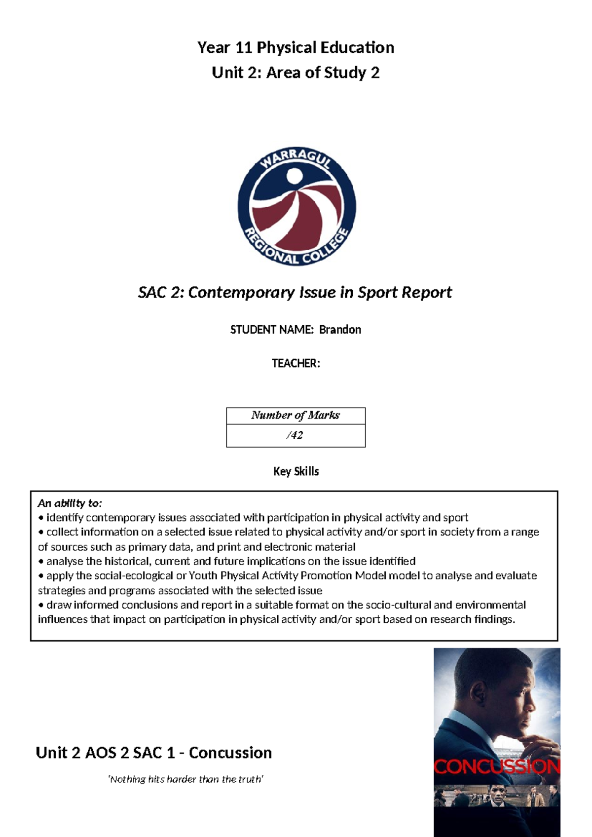 SAC 2 - Unit 2 AOS 2 Contemporary Issues Research Task-1 - Year 11 ...