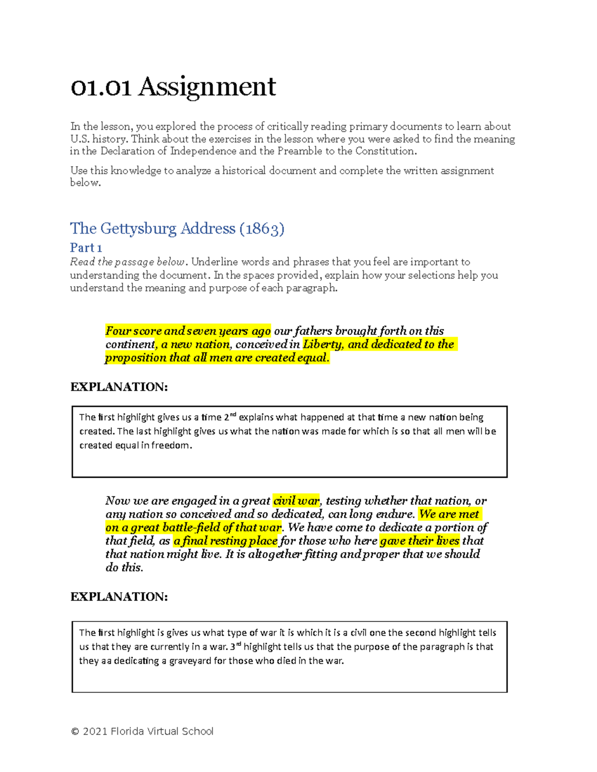 0101 assignment template - 01 Assignment In the lesson, you explored the process of critically ...