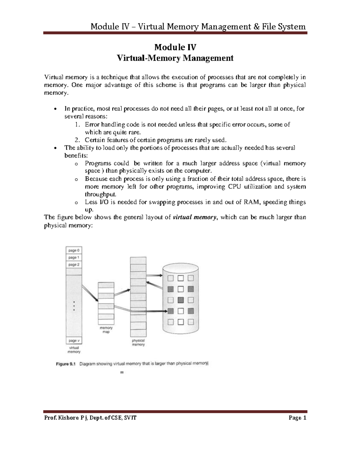 Module 4 operating system - Module IV Virtual-Memory Management Virtual memory is a technique ...