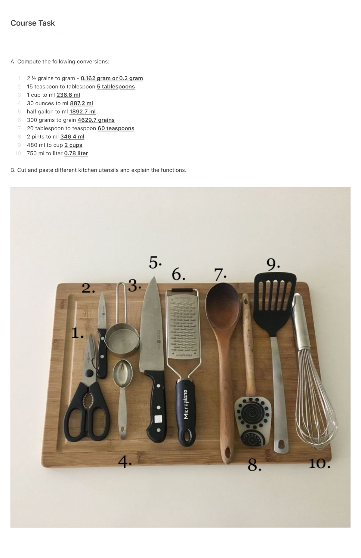 Course Task - N/A - 1. 2. 3. 4. 5. 6. 7. 8. 9. 10. Course Task Reynes ...