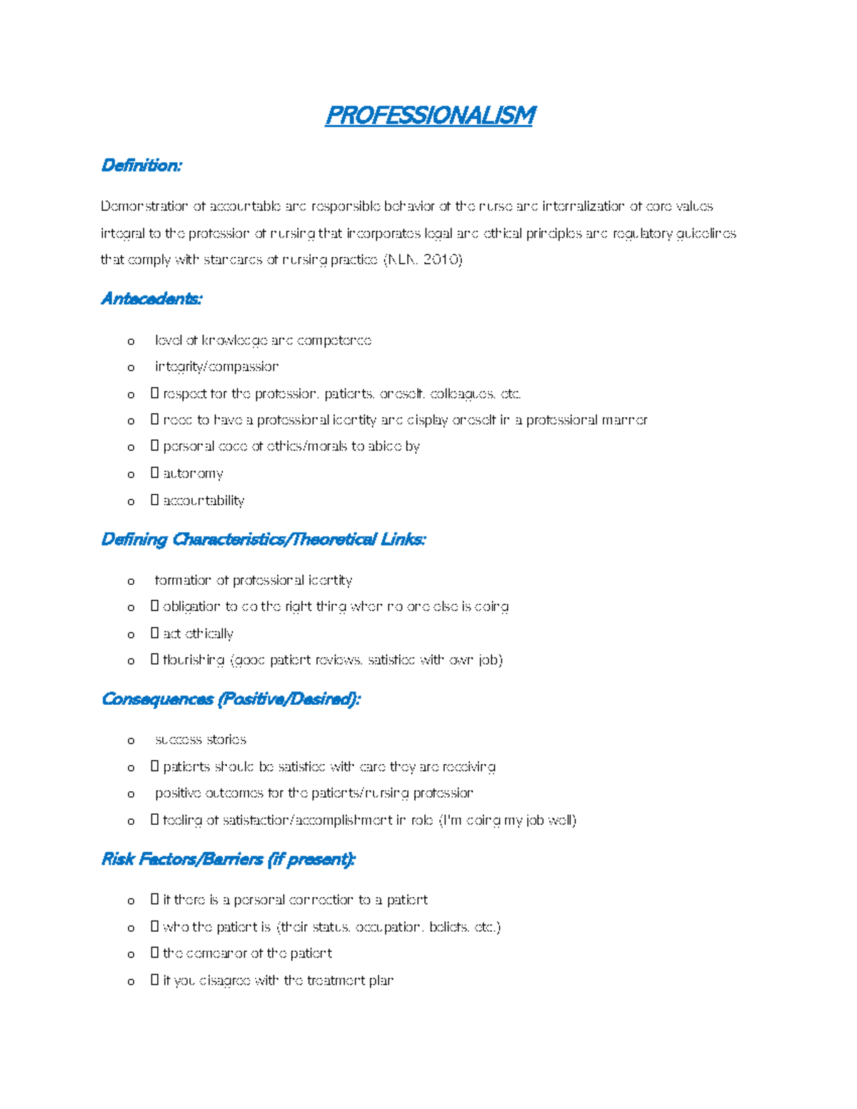 Professionalism Concept Analysis - PROFESSIONALISM Definition ...