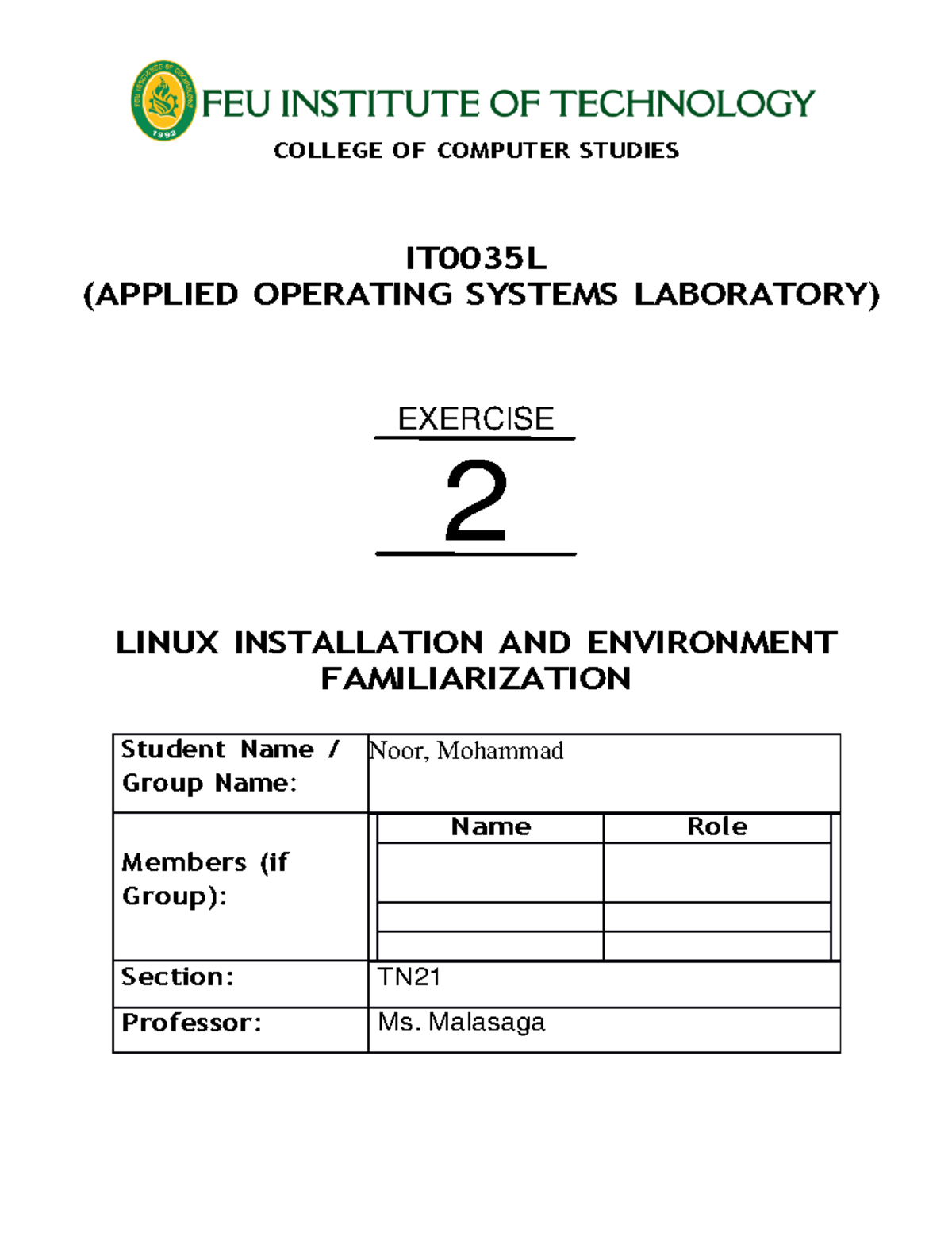 Noor FA2 - Lecture notes 4 - COLLEGE OF COMPUTER STUDIES IT0035L ...