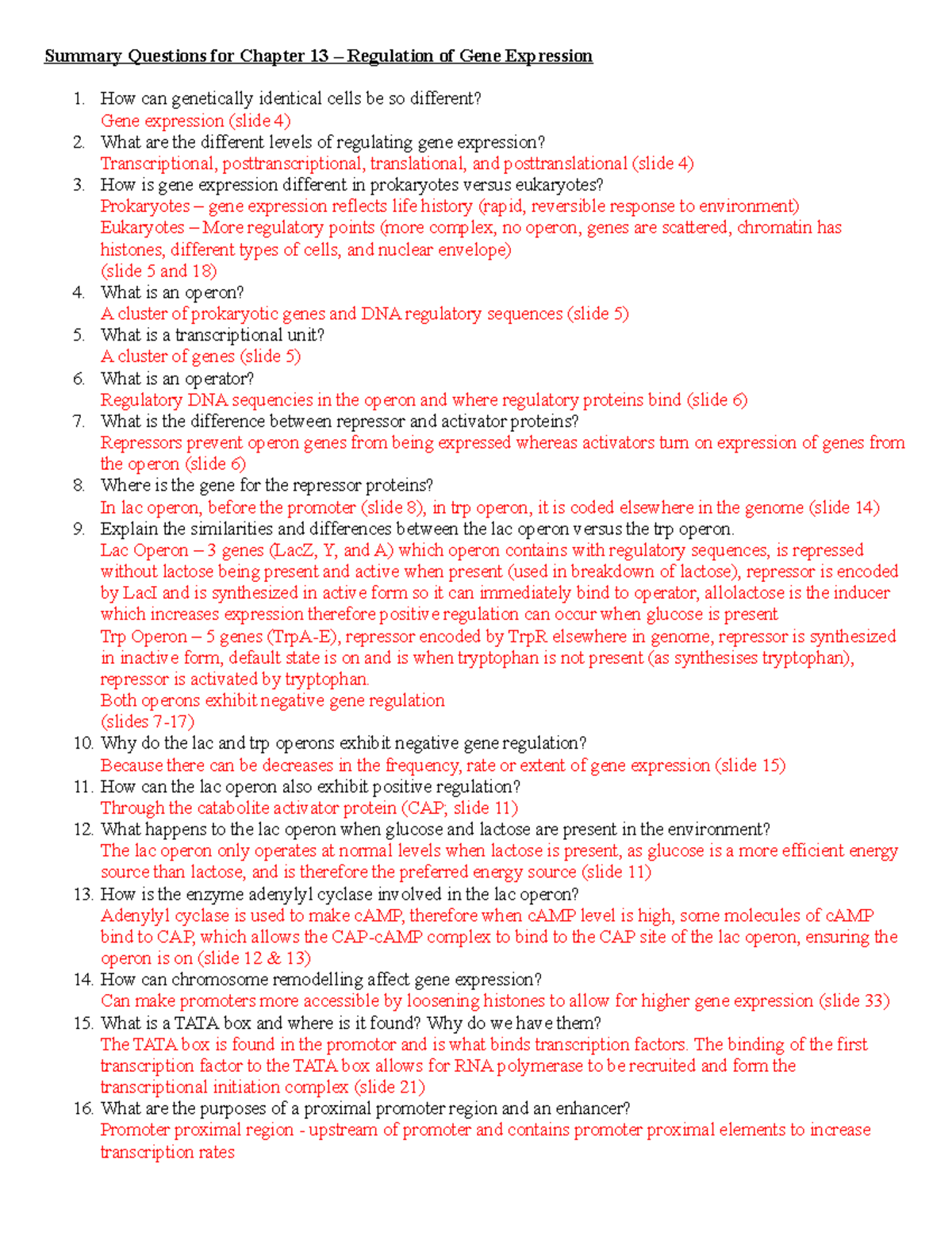 TB Answers - Summary for Chapter 13 - Summary Questions for Chapter 13 ...
