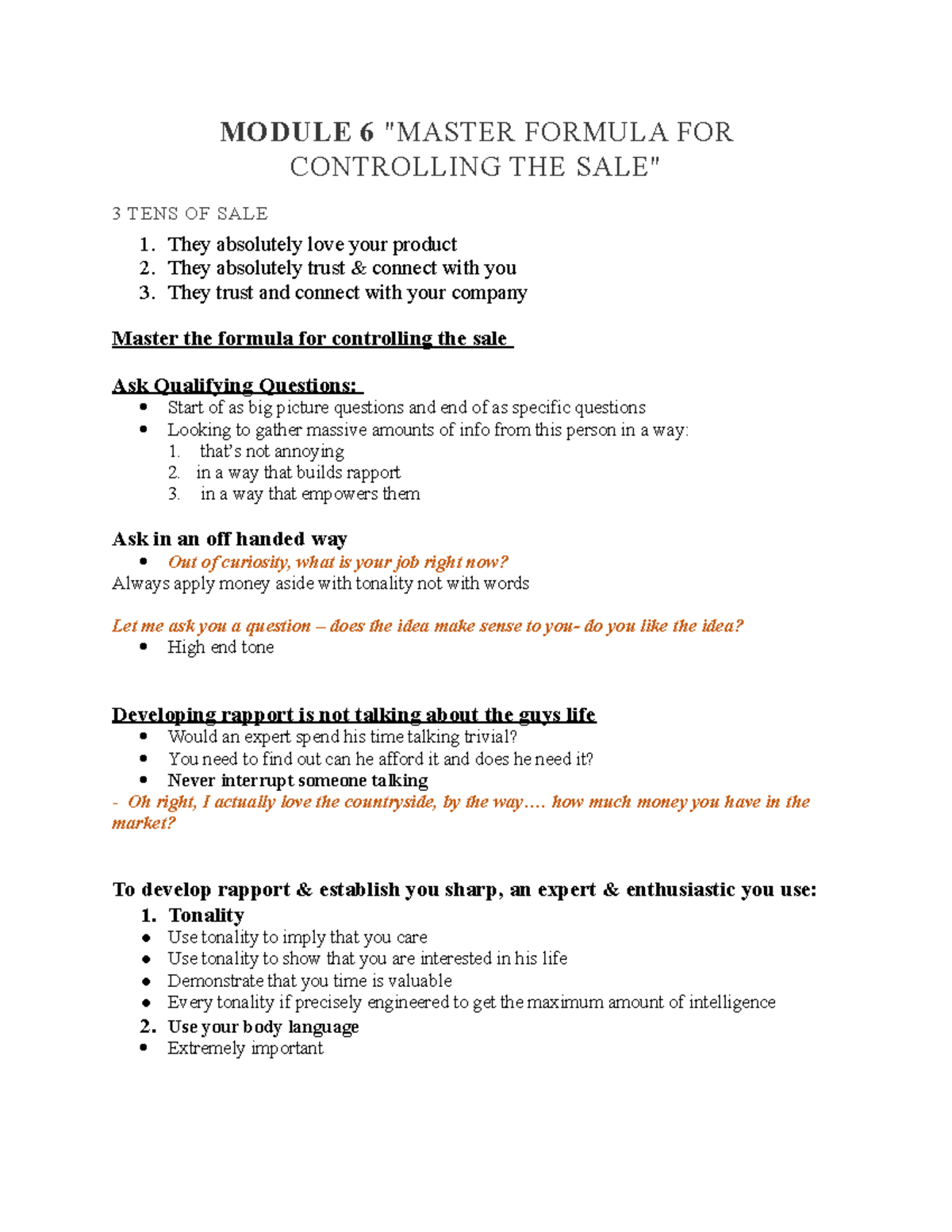 06-Master formula for sales the ultimate formula - MODULE 6 "MASTER ...