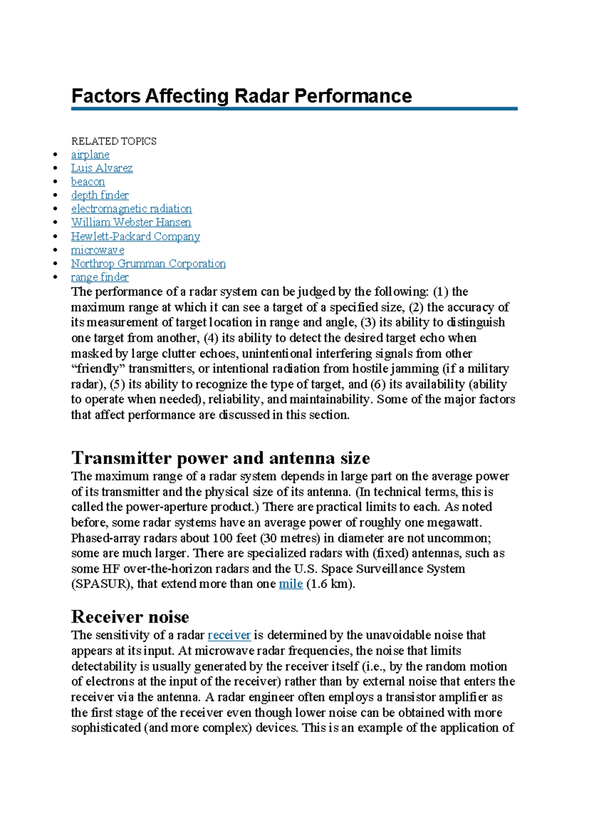 1.4 Factors Affecting Radar Performance - Factors Affecting Radar ...