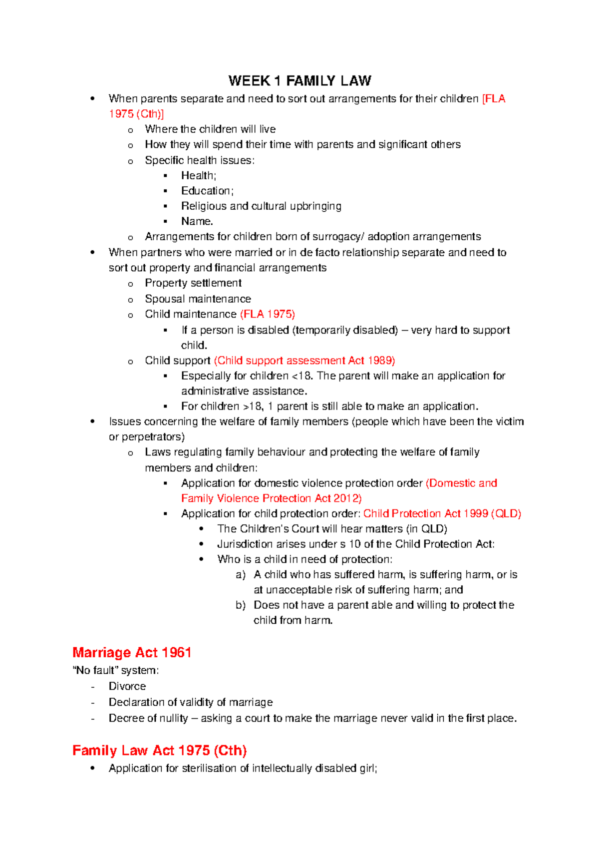 243 Revision Notes - From lecture slides and textbook - WEEK 1 FAMILY ...