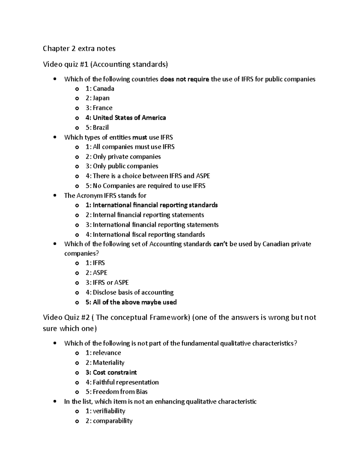 Chapter 2 Extra notes - Chapter 2 extra notes Video quiz #1 (Accounting ...