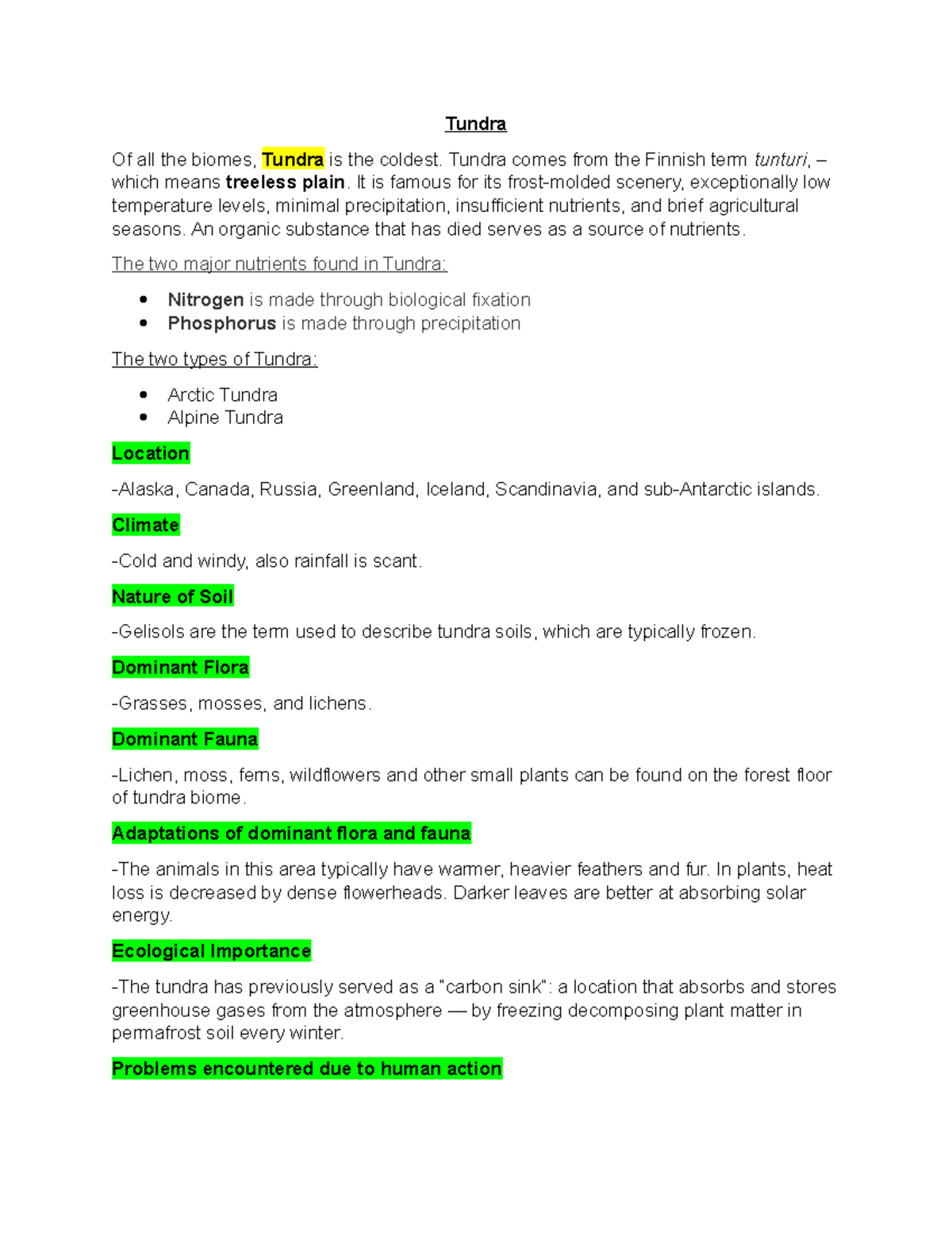 T u n d r a Biome - Tundra Of all the biomes, Tundra is the coldest ...