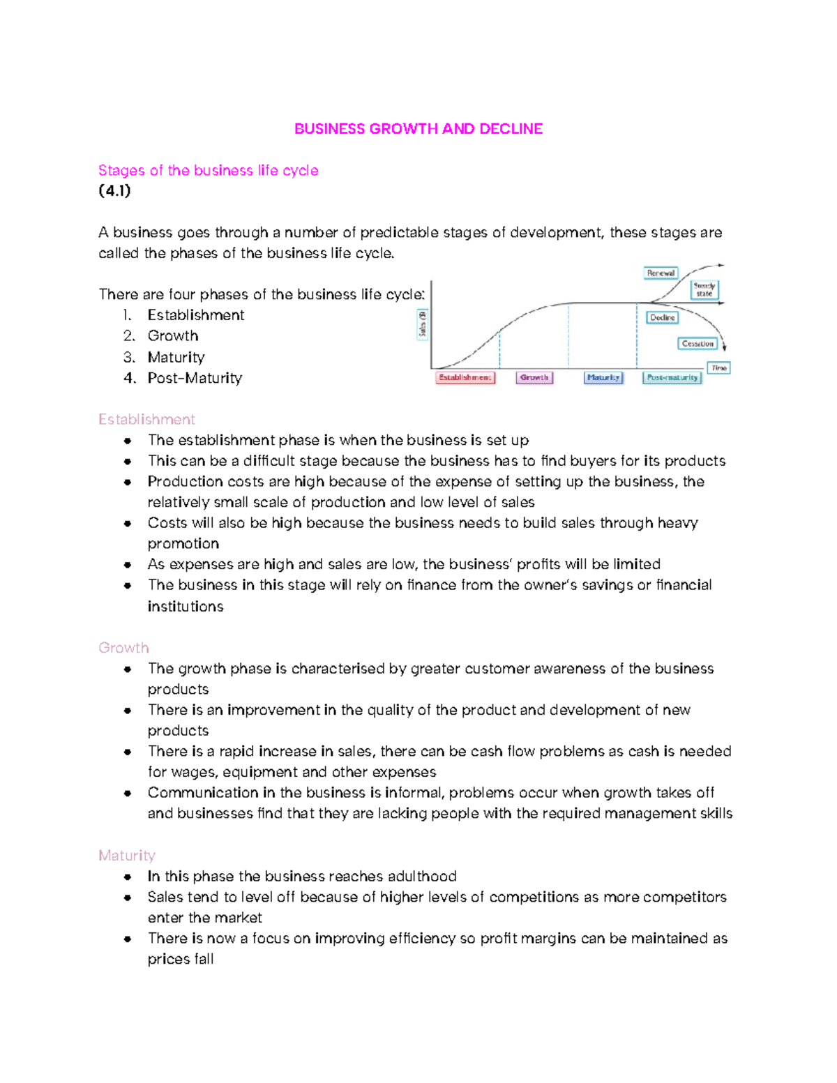 Chapter 4 Business Growth AND Decline - BUSINESS GROWTH AND DECLINE ...