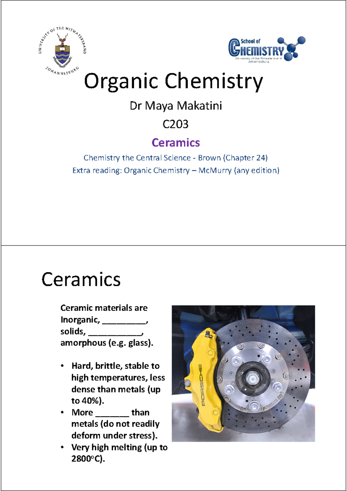 CHEM1033 Ceramics 2017 student+handout - Organic Chemistry Dr Maya ...