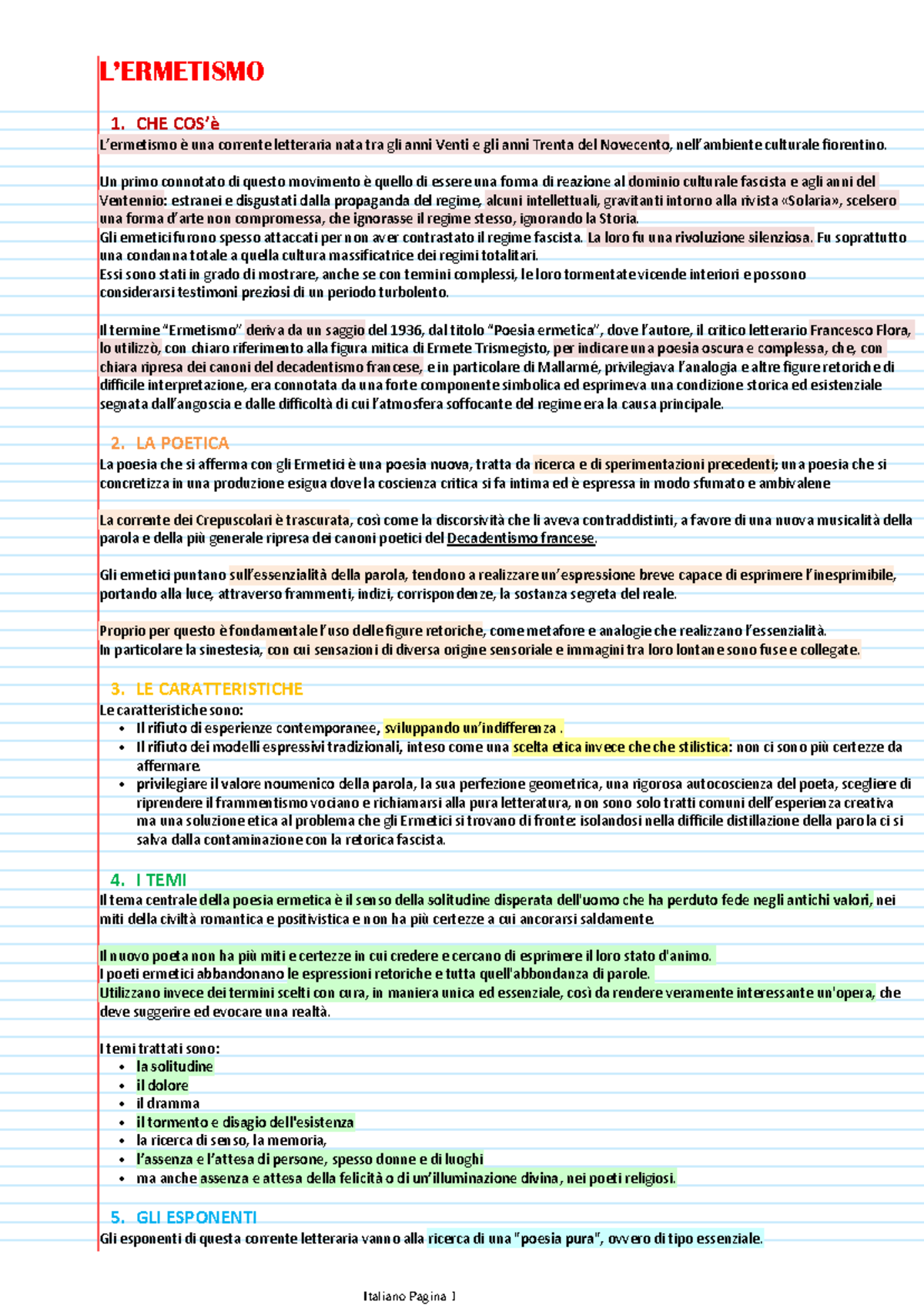 L'ermetismo - autori, opere, analisi - 1. CHE COS’è L’ermetismo è una ...