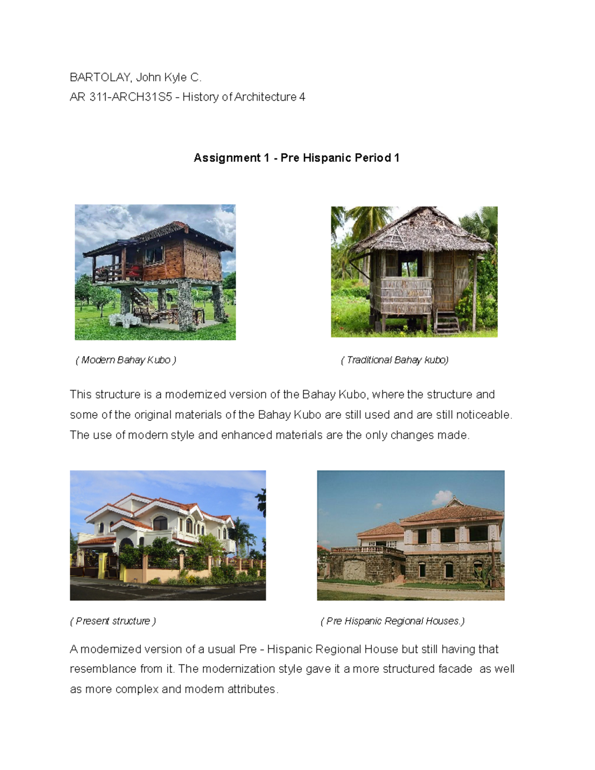 Bartolay Assignment 1 - Pre Hispanic Period 1 - BARTOLAY, John Kyle C ...