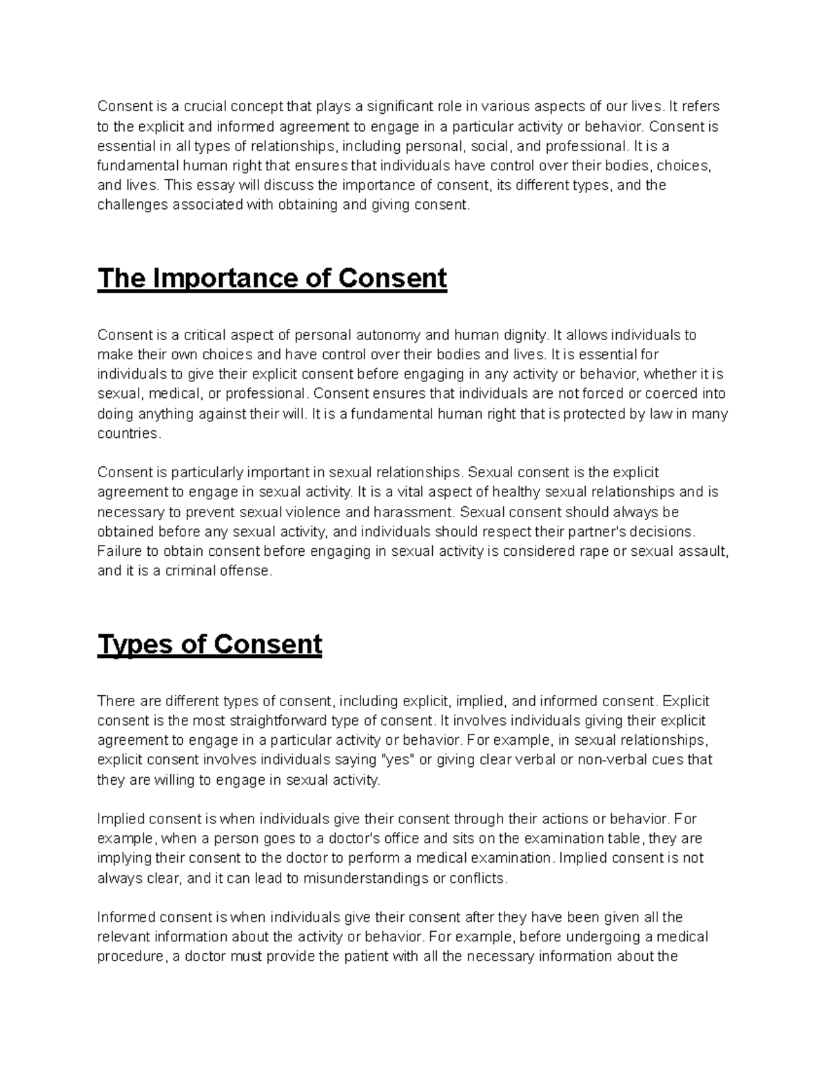 Consent Is Crucial - Consent is a crucial concept that plays a ...