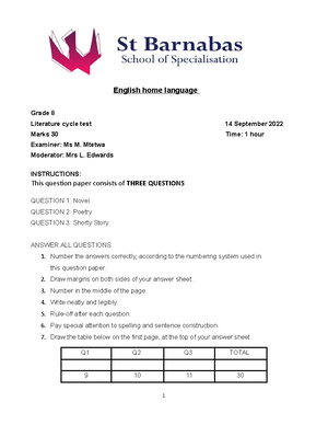 3 Isixhosa HL Worksheeet Notes Questions AND Answers Grade 11 Drama ...