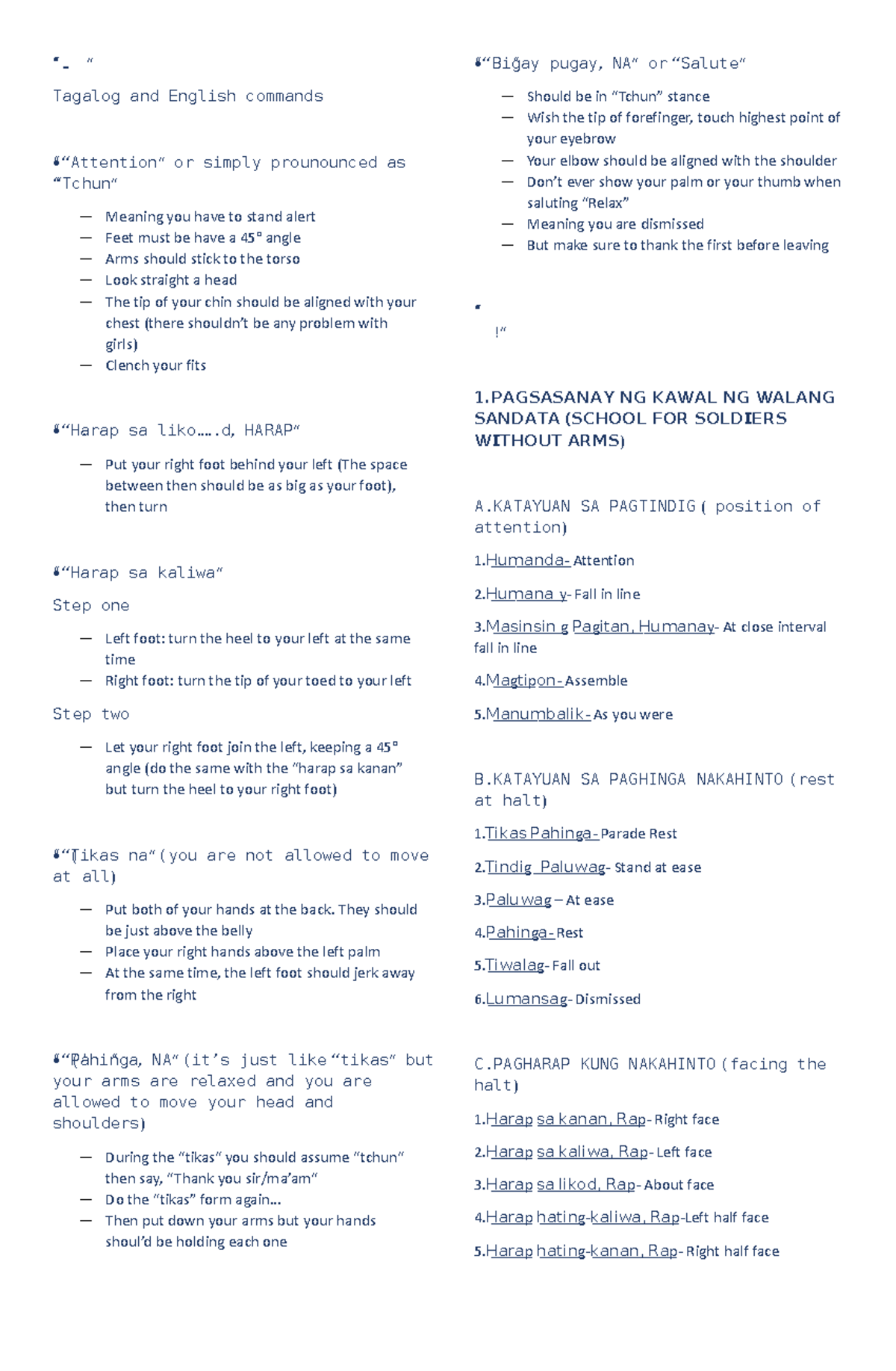 ROTC command - Creates situations that encourage learners to use high ...