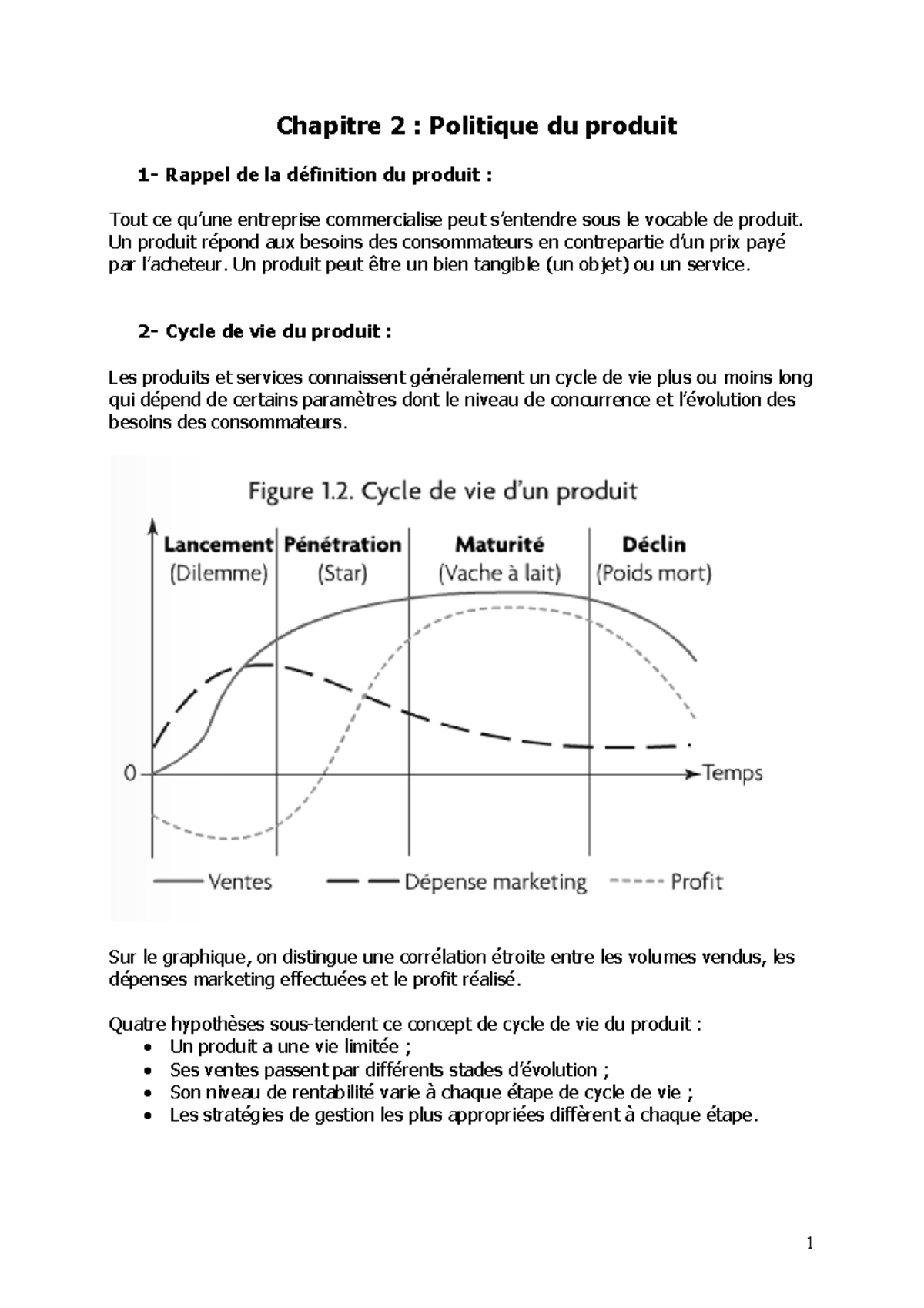 Chapitre 2 Politique Produit - Chapitre 2 : Politique du produit 1 ...
