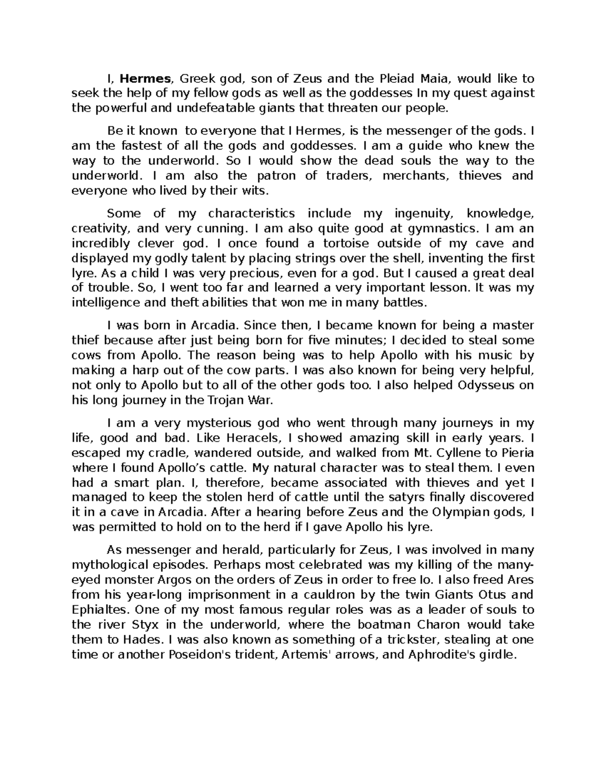 Hermes - ENGLISH LITERATURE - I, Hermes , Greek god, son of Zeus and ...