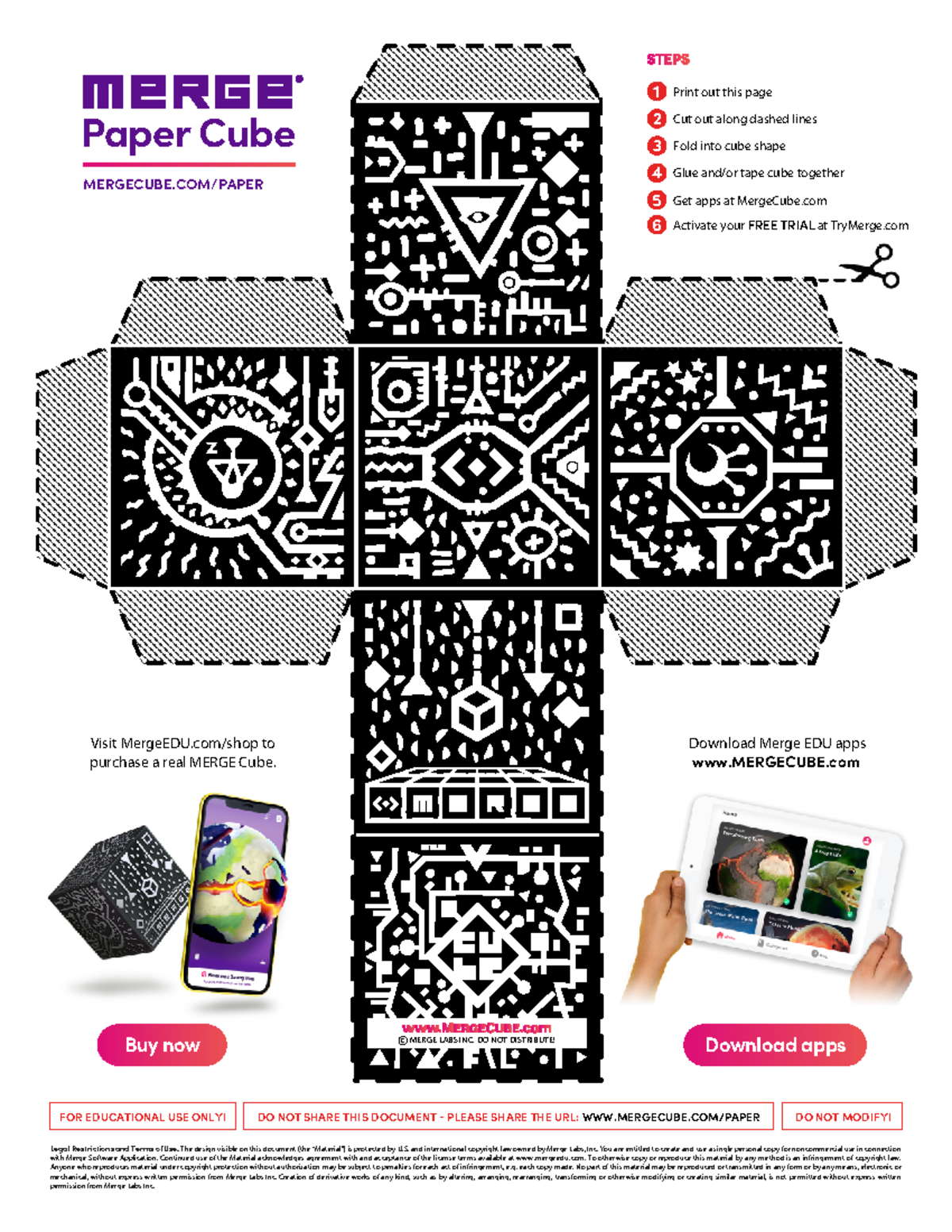 Paper-merge-cube - Origami - CHRIST IS KING N © MERGE LABS INC. DO NOT ...