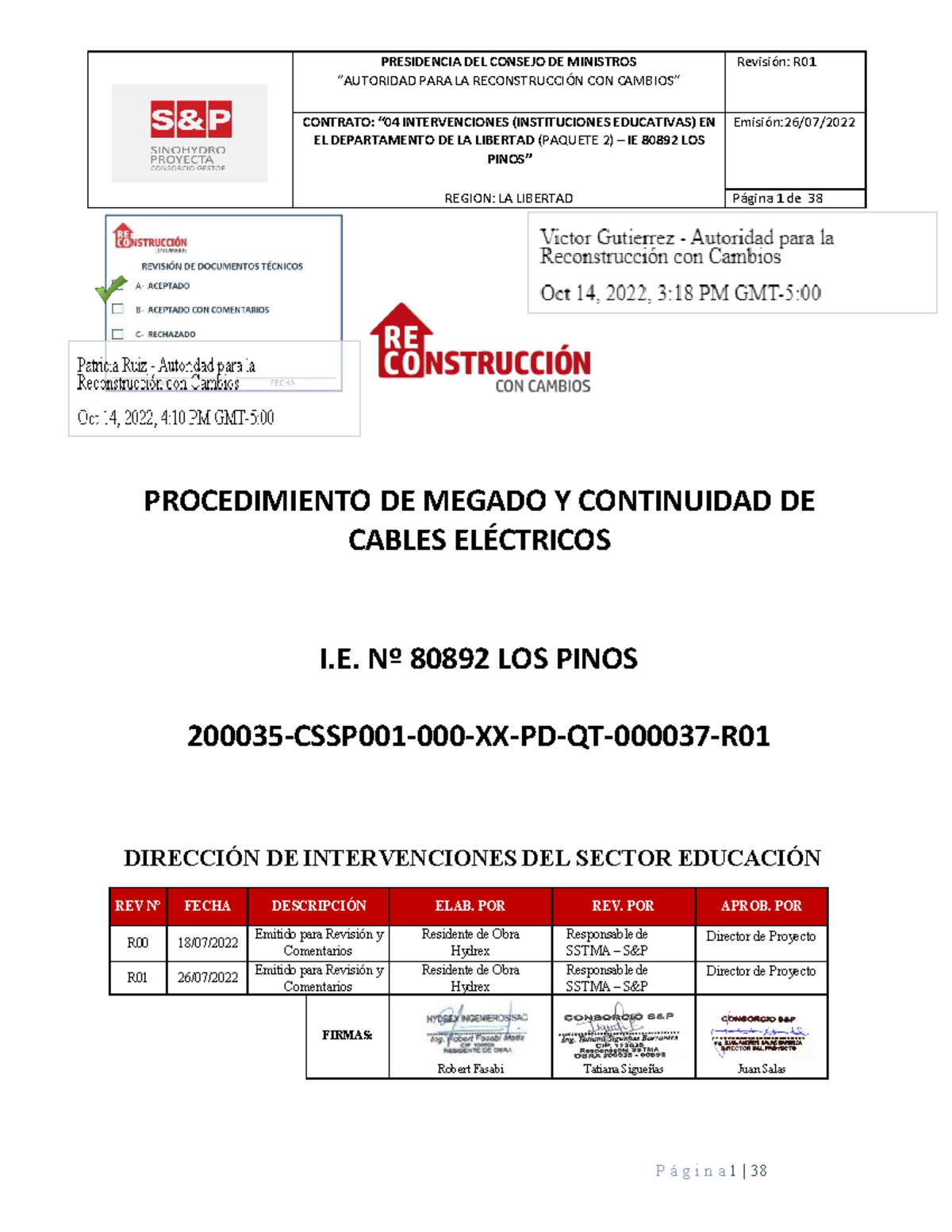 Procedimiento de Megado y Continuidad de Cables Electricos - “AUTORIDAD ...