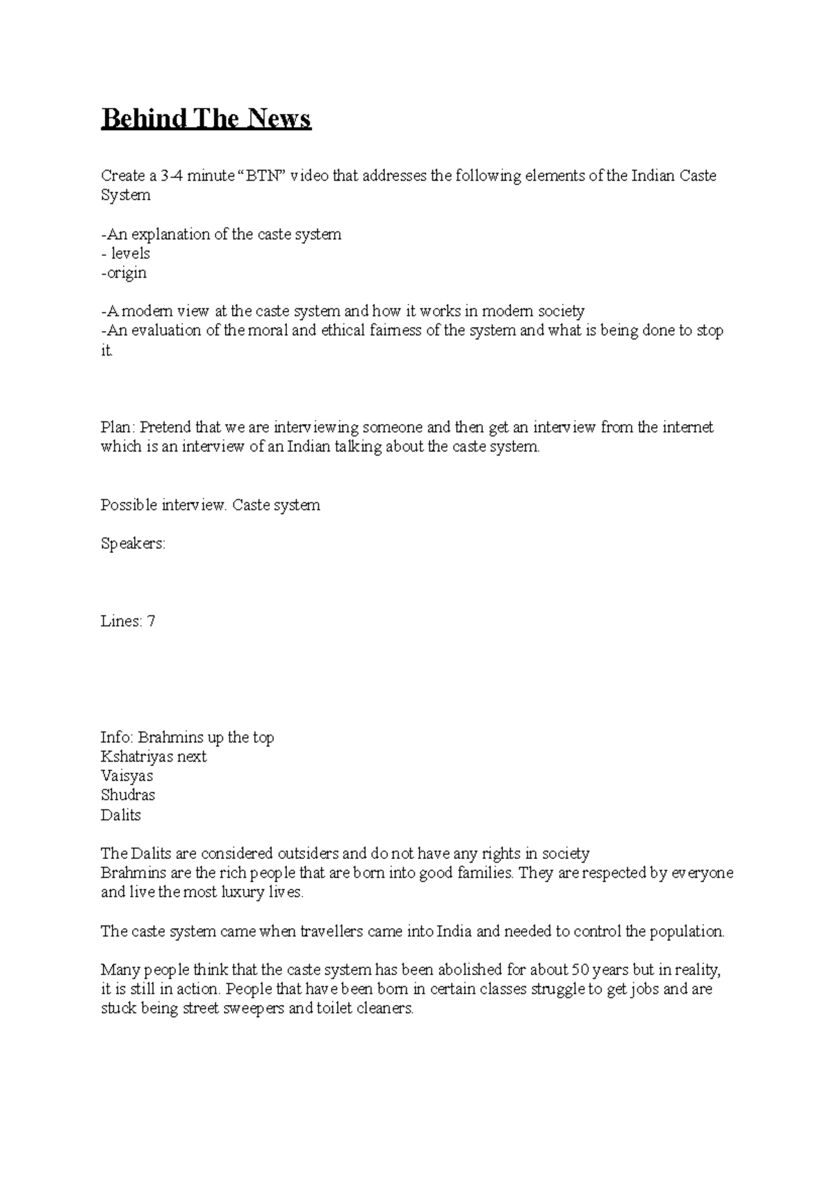 Behind The News - cool - Behind The News Create a 3-4 minute “BTN ...