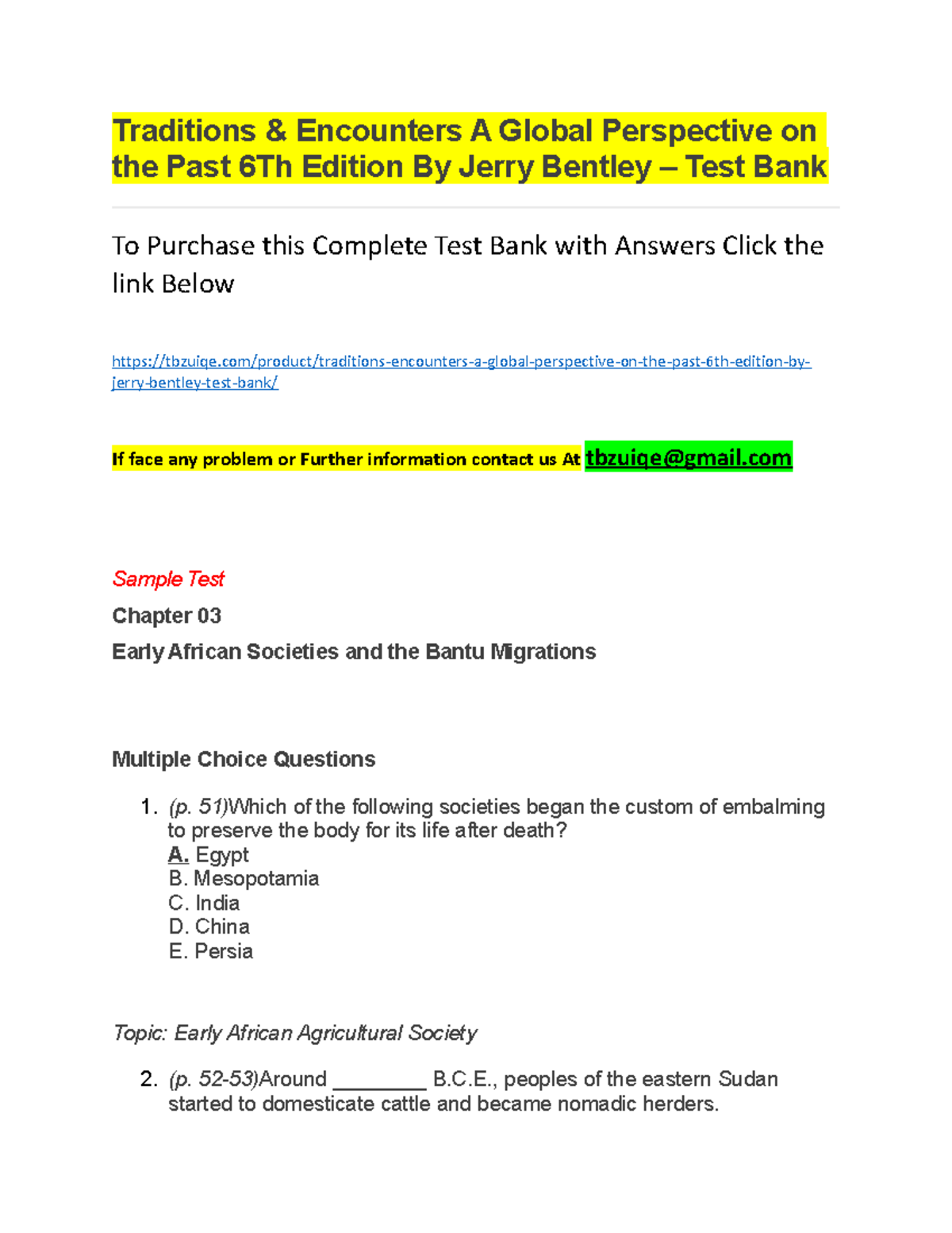 Traditions and Encounters A Global Persp - Traditions & Encounters A ...