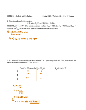 CHM2046 Worksheet 1 - Spring 2024 Hale/Talham CHM 2046: Worksheet 1 ...