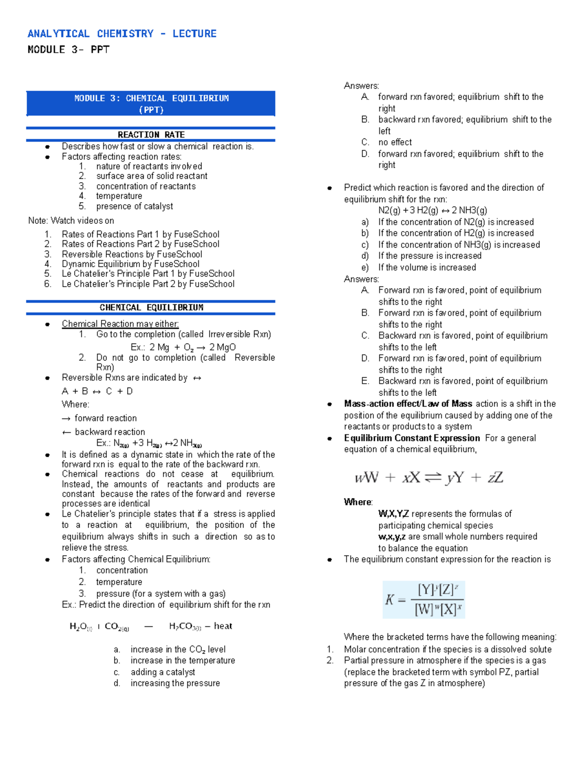 Anachem Chapter 3 - ANALYTICAL CHEMISTRY - LECTURE MODULE 3- PPT MODULE ...