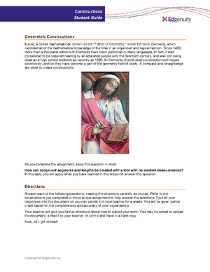 Circle Constructions - Student Guide - Part 1 - Geometric Constructions ...