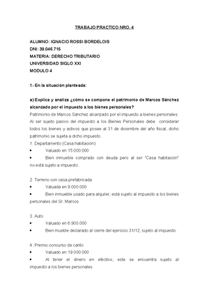 Tp1-d - TRABAJO PRÁCTICO N°1-DERECHO TRIBUTARIO CONSIGNAS DE LA ACTIVIDAD: A partir de la ...