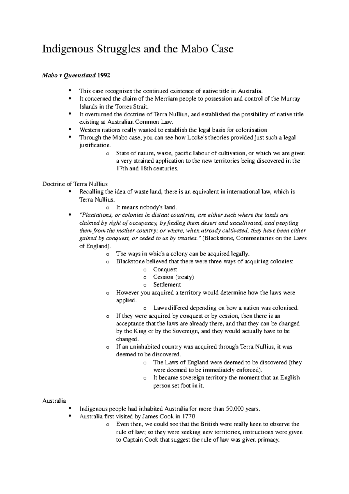 Property - Indigenous Struggles and the Mabo Case - Indigenous ...