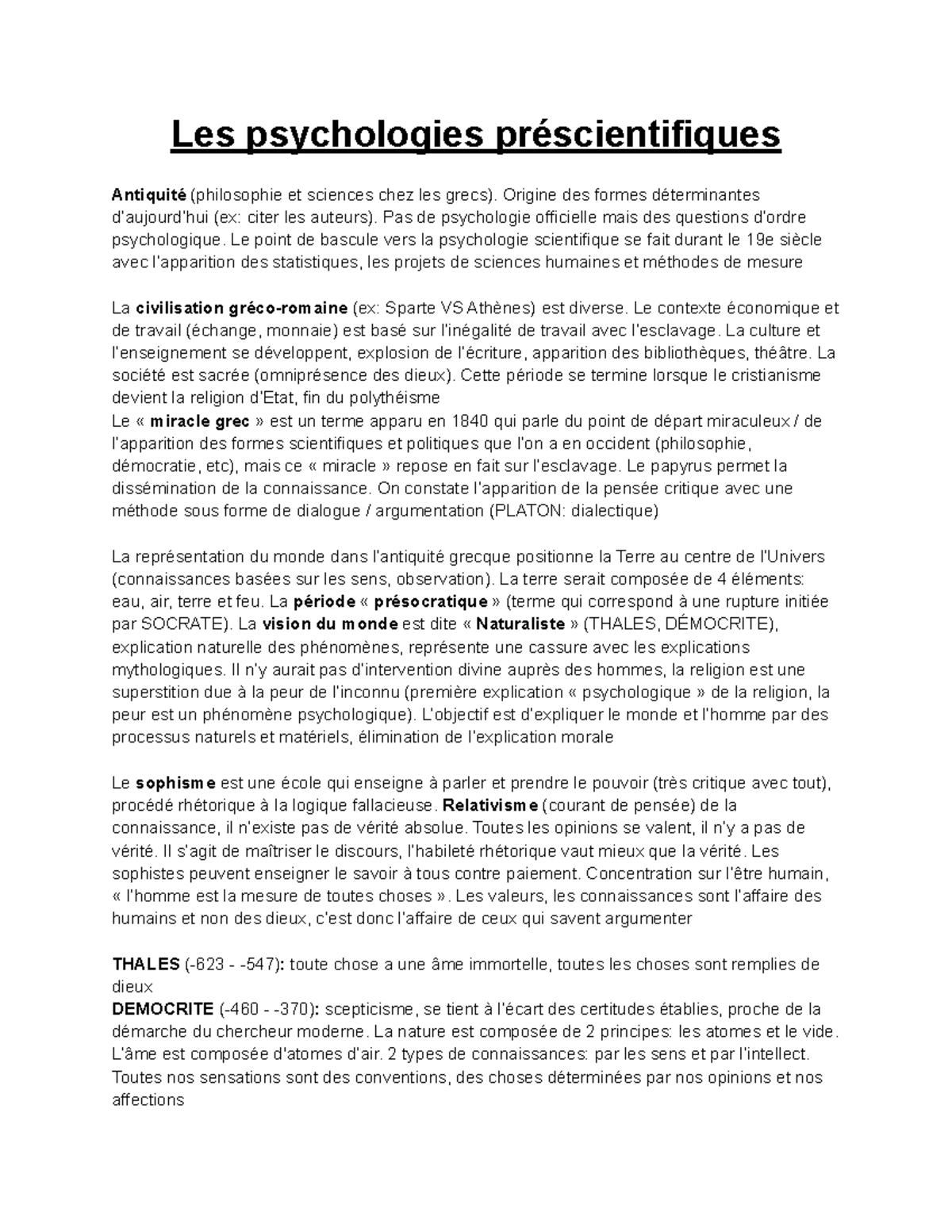 Histoire de la Psychologie - Les psychologies préscientifiques ...