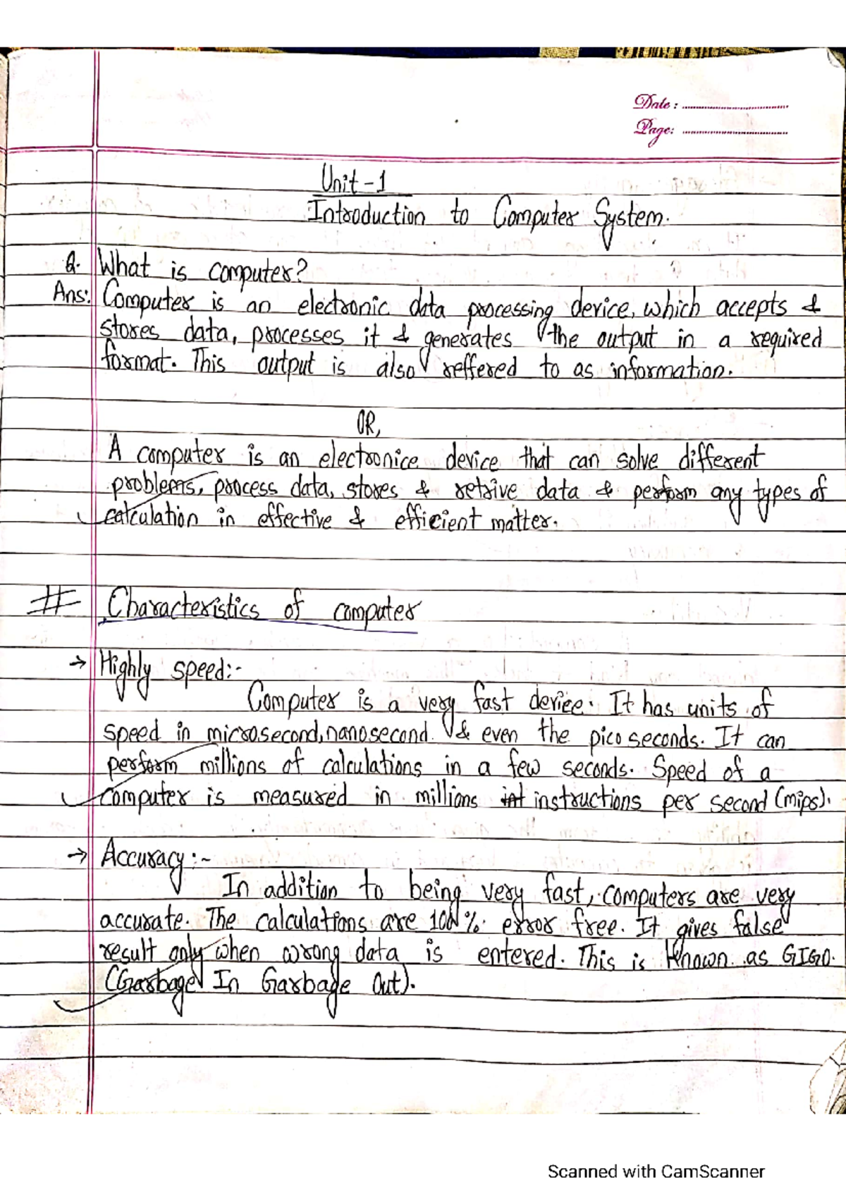 Computer Fundamental Applications Complete Note - Bachelors of computer application - Studocu