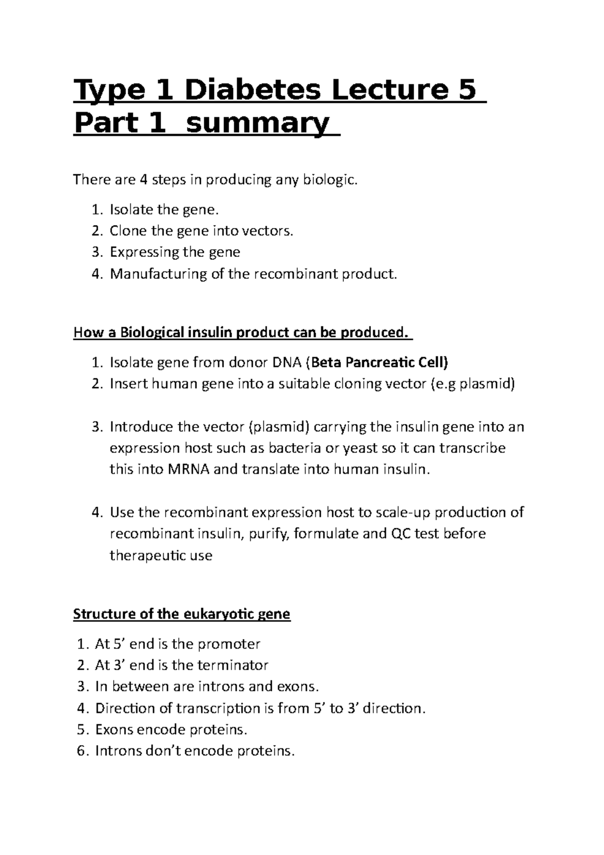 Type 1 Diabetes- Recombinant DNA technology Part 1 - Type 1 Diabetes ...