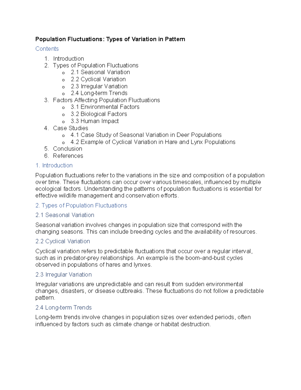 Population Fluctuations - Introduction 2. Types of Population ...