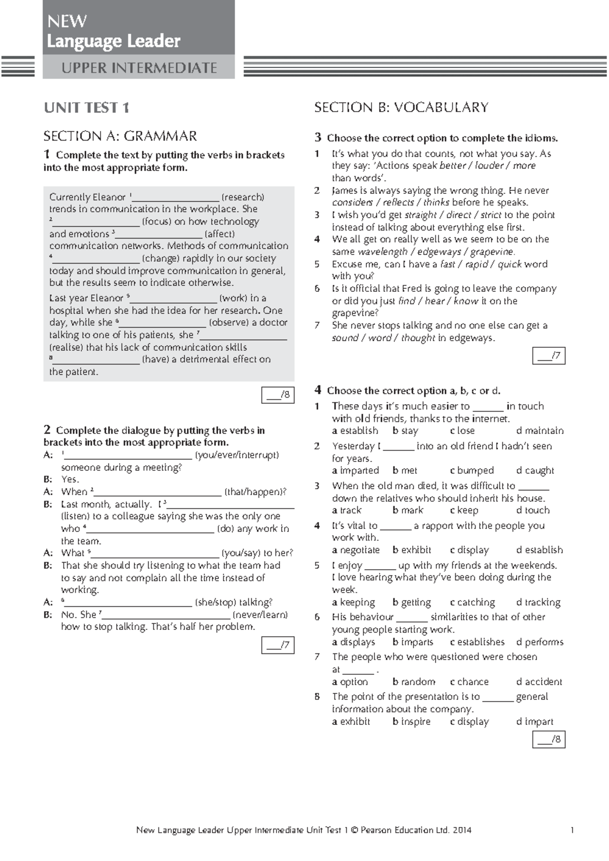 Unit Test 1 - Jjbvvcfgghjjjjnbhhhcxdgvb - NEW New Language Leader Upper ...
