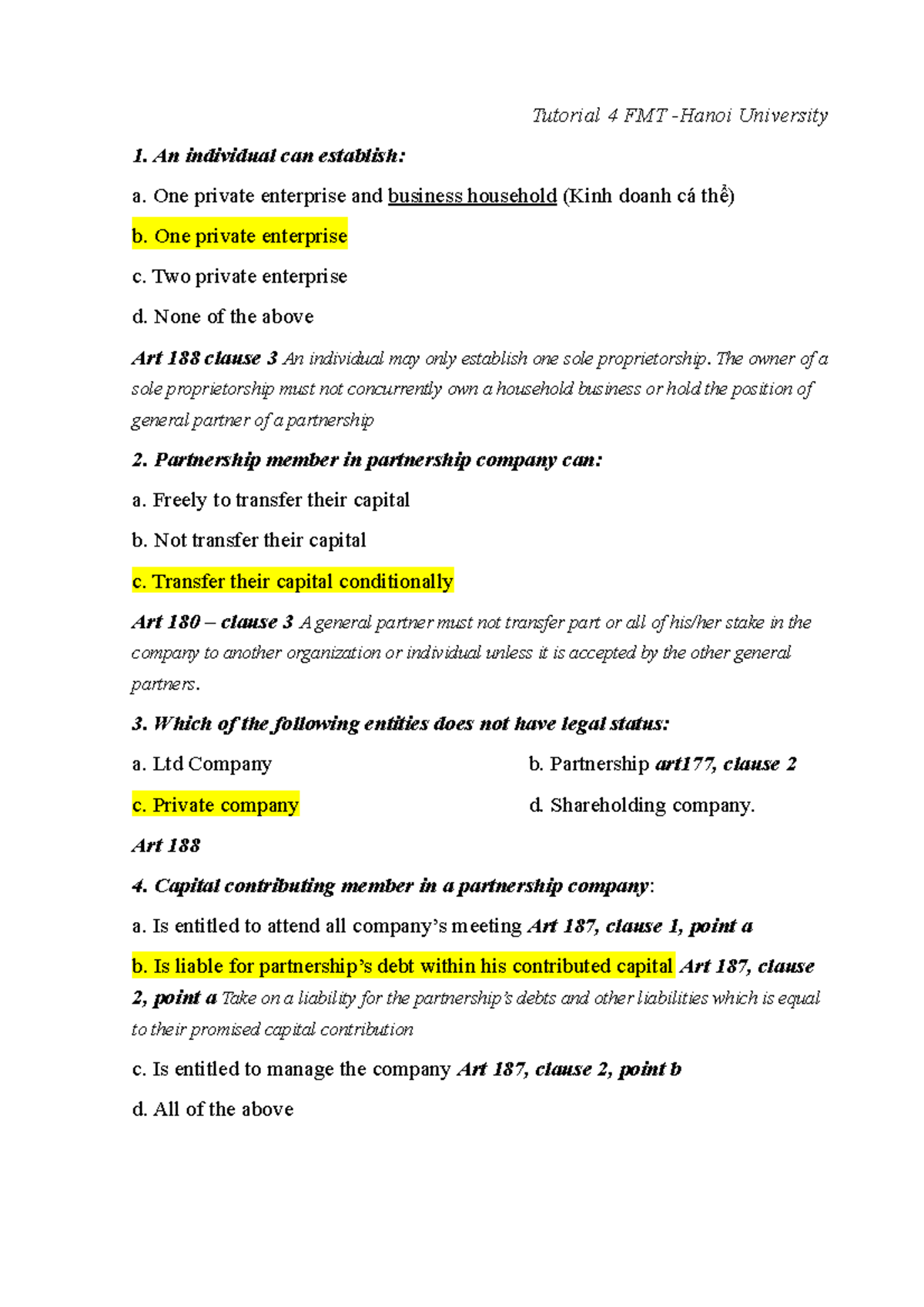 Tutorial-4-FMT - tutorial 4 - Tutorial 4 FMT -Hanoi University 1. An ...