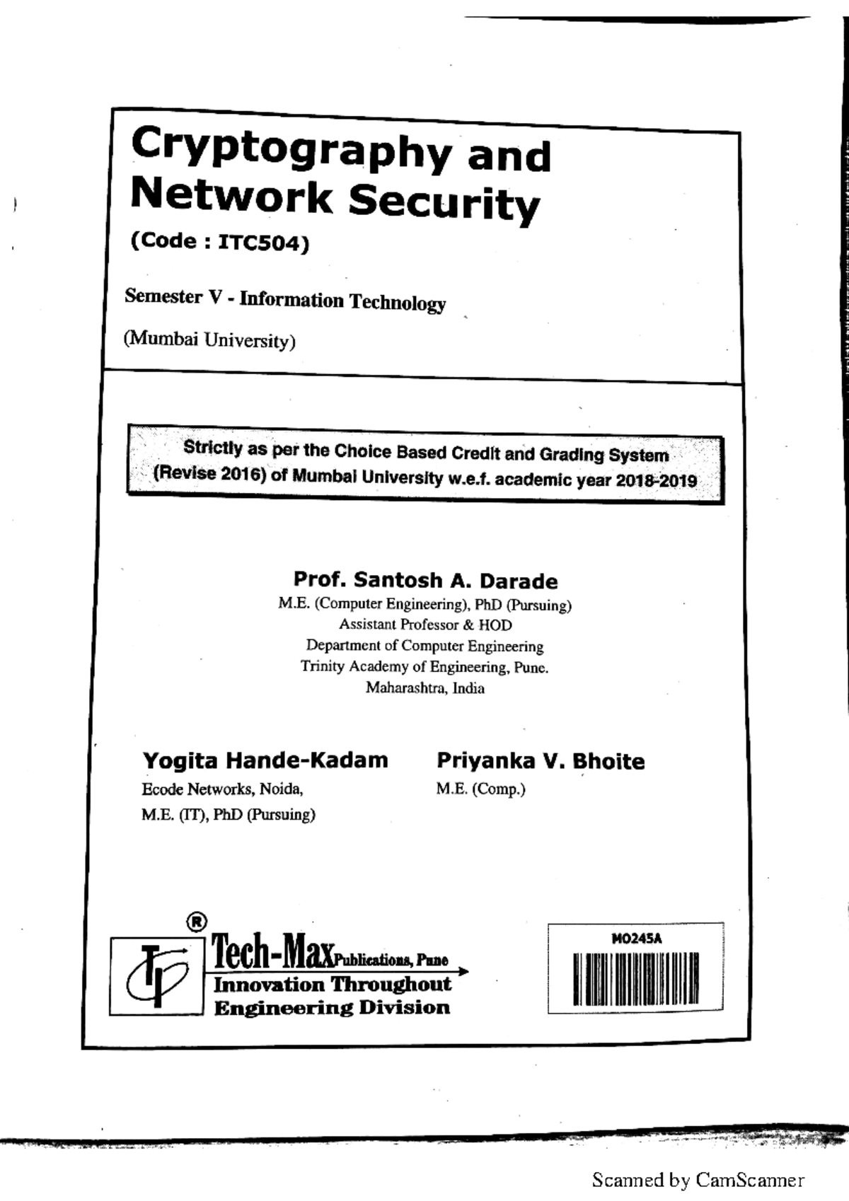 CNS-Tech Max - CNS PDF - Bachelor of Engineering in Information Technology - Studocu