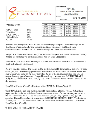 EXP 104 - Lab report - Guide questions 1. How does increasing the ...