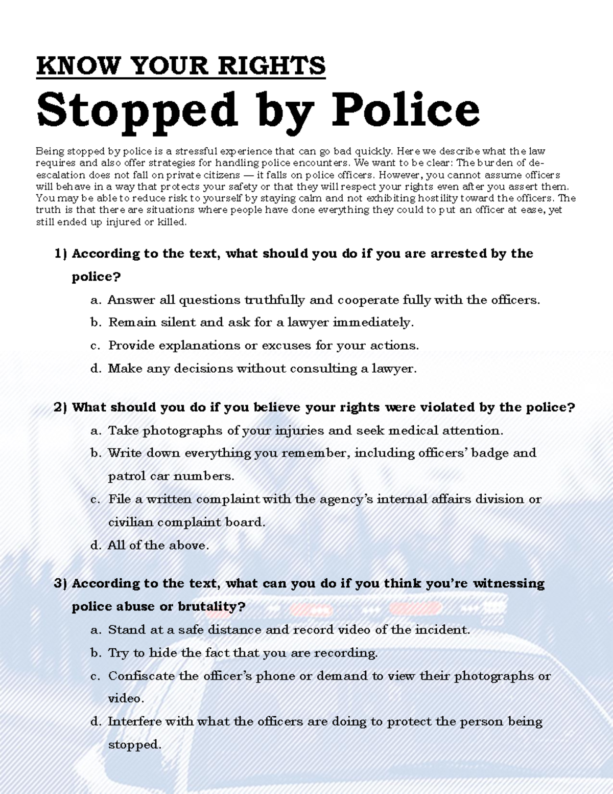 4.3.3-A Custom - Interactions with Peace Officers - KNOW YOUR RIGHTS ...