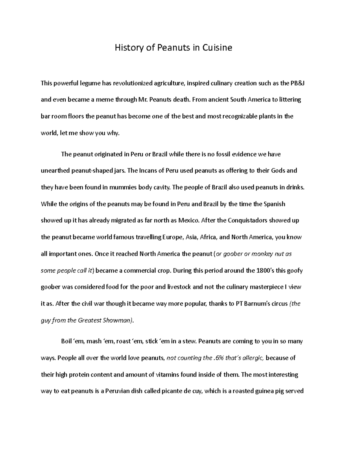 History of Peanuts in Cuisine - Peanuts death. From ancient South ...