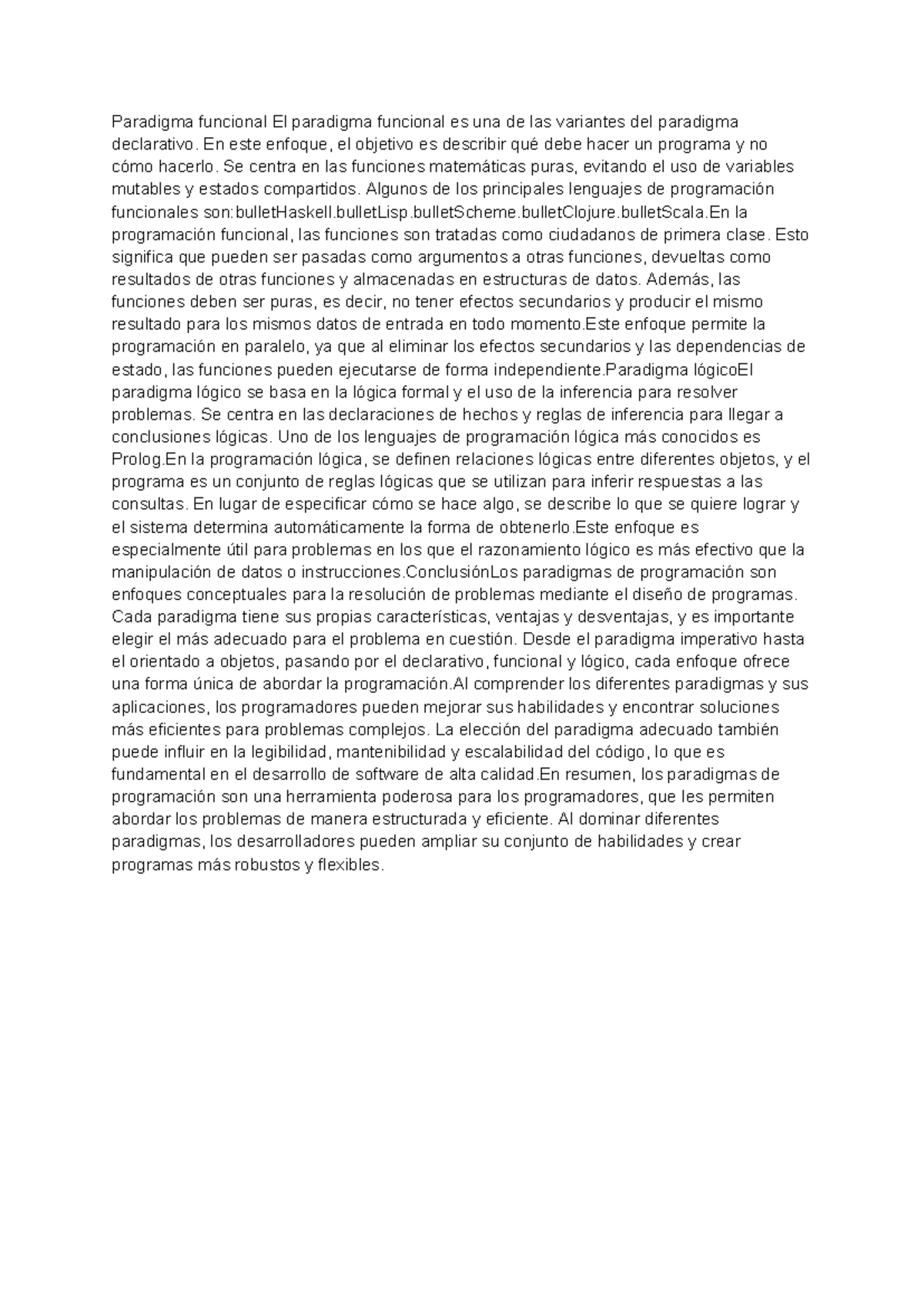 Resumen Paradigmas de Programación modulo 1 - lectura 1 - Paradigma funcional El paradigma ...