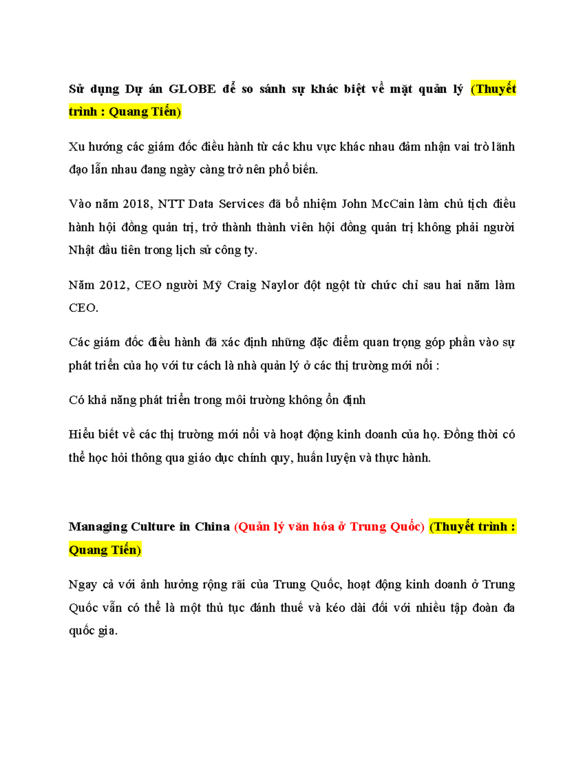 PHẦN THUYẾT Trình IBC Chapter 5 - Sử dụng Dự án GLOBE để so sánh sự ...