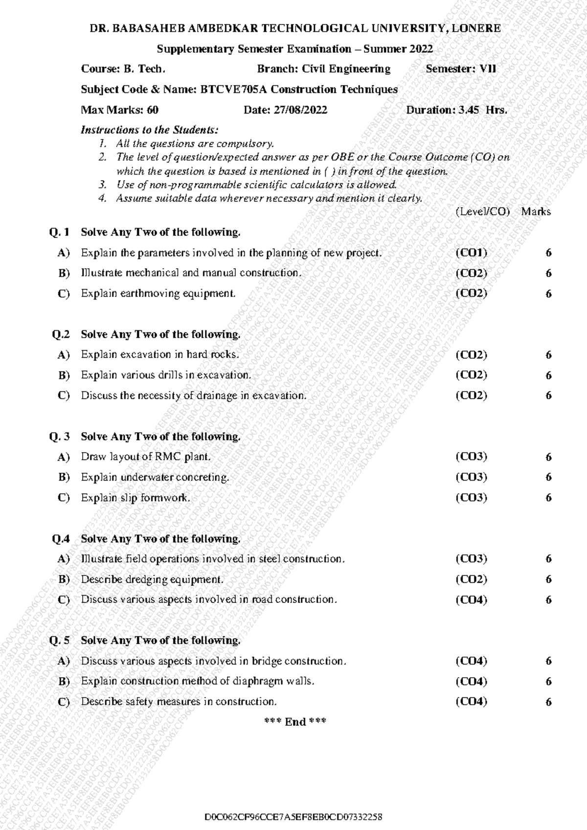 BTCVE705A Construction Techniques - DR. BABASAHEB AMBEDKAR ...