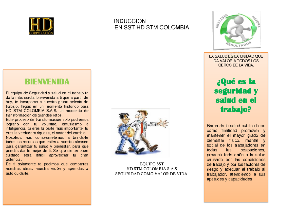 SST-FR-027 Plegable Inducción - INDUCCION EN SST HD STM COLOMBIA EQUIPO SST HD STM COLOMBIA S.A ...